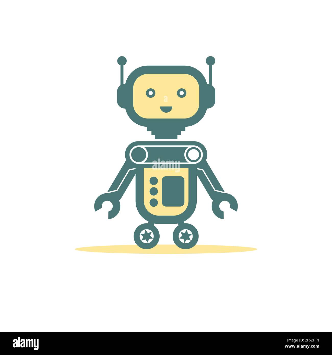 Cartoon illustration computer monitor robot Cut Out Stock Images ...
