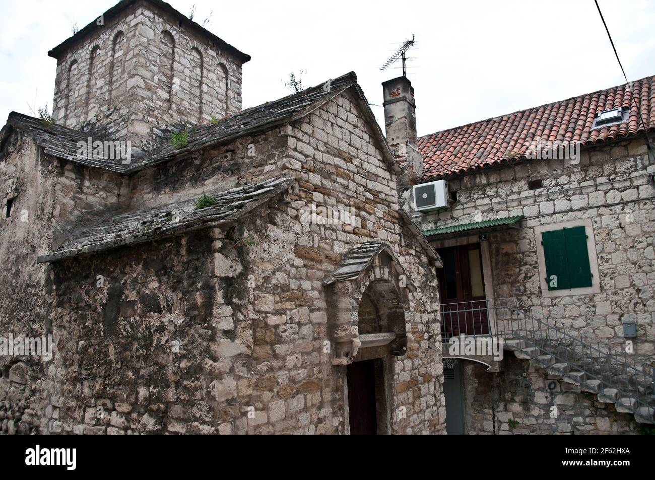 Ancient terra-cotta roofed stone buildings, Split, Croatia Stock Photo ...