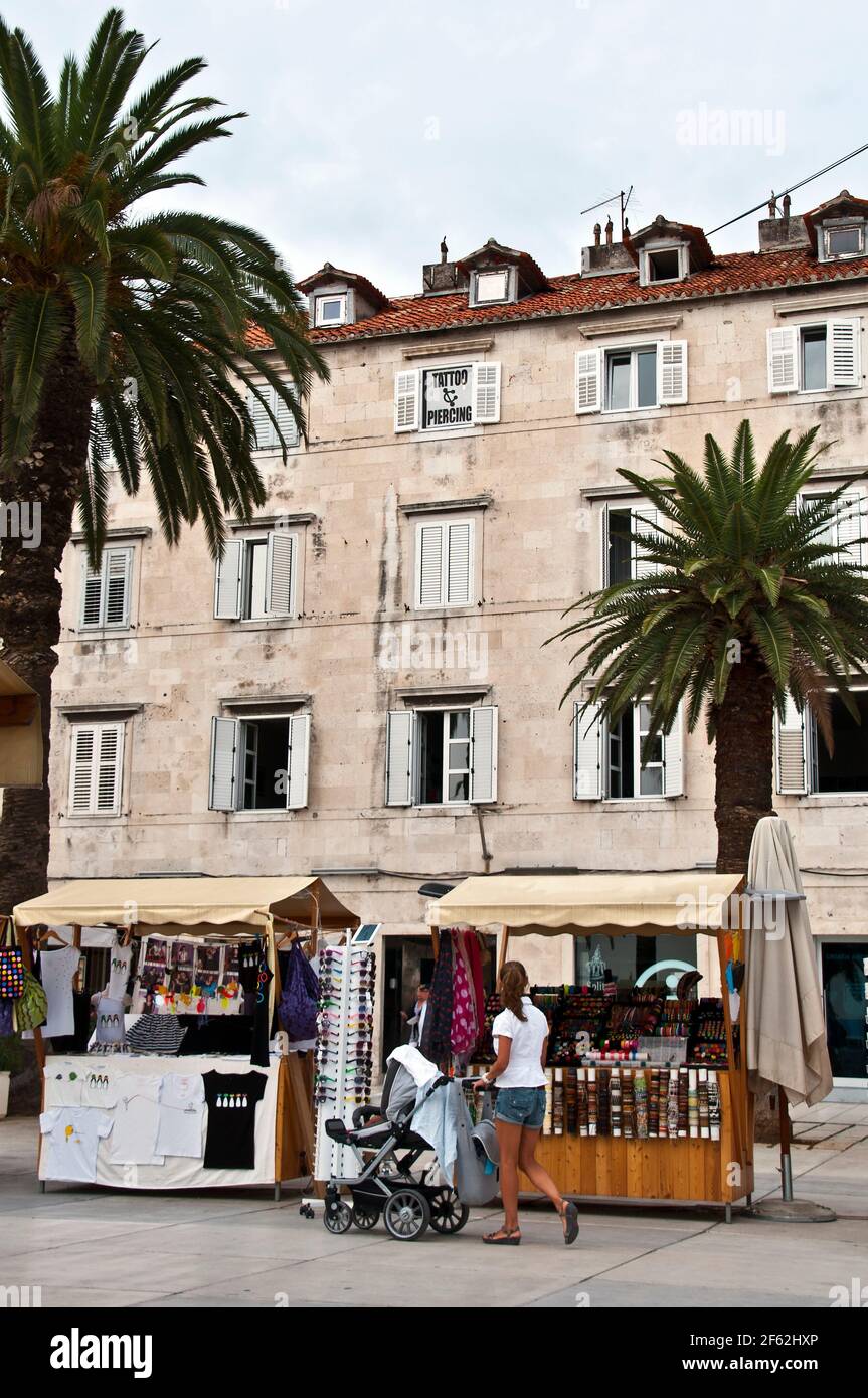 Tourists shopping on waterfront, Split, Croatia Stock Photo - Alamy