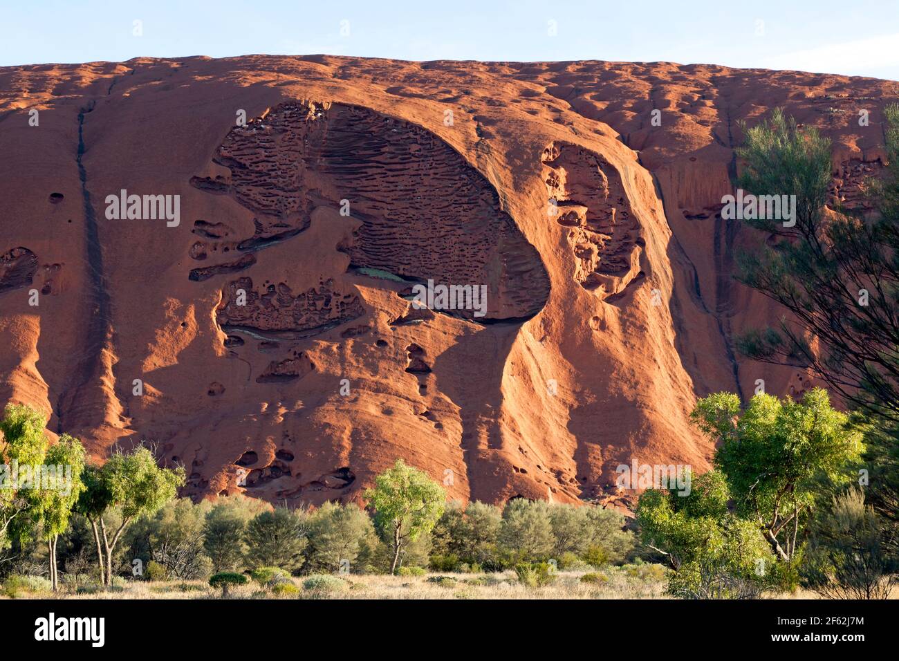Close-up view of a section of Uluru, in the Uluṟu-Kata Tjuṯa National ...