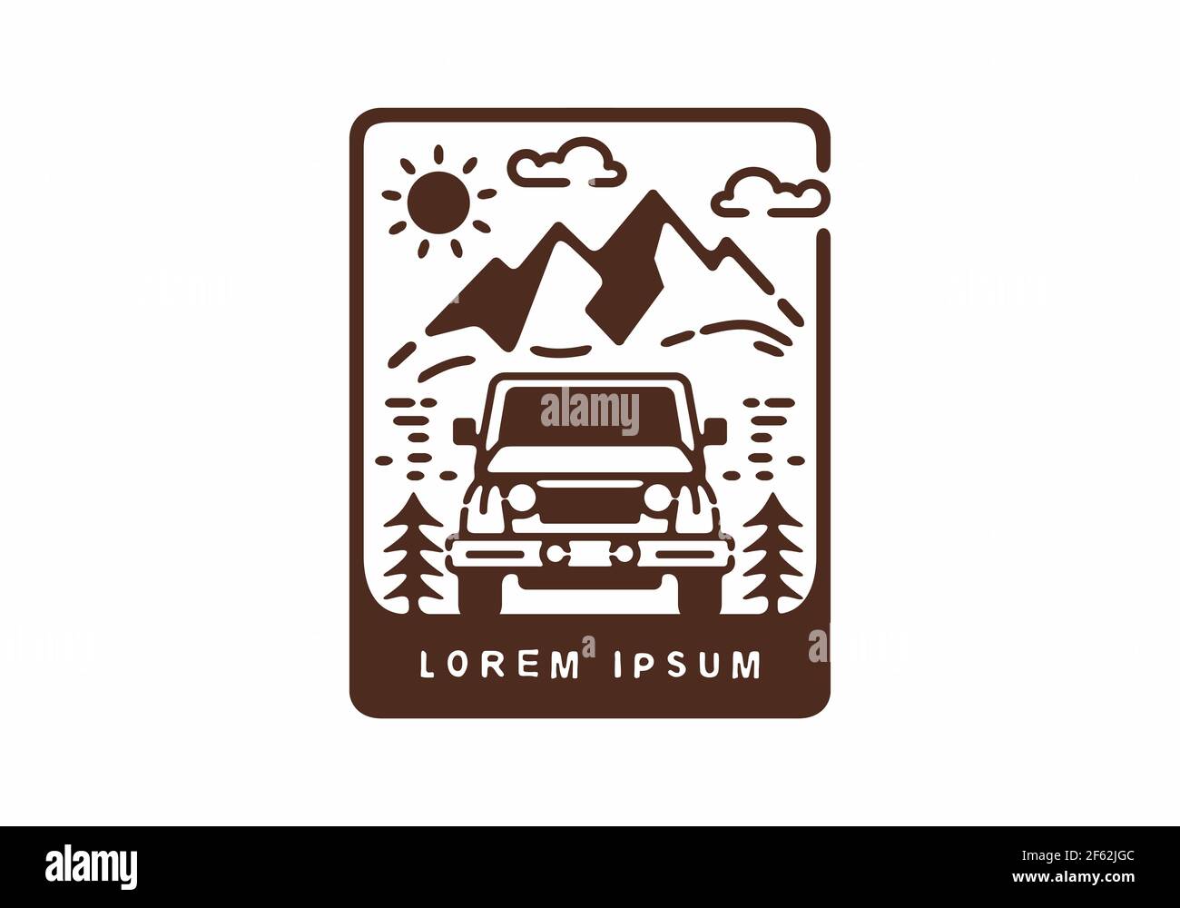 Off road car rectangle badge illustration design Stock Vector Image ...