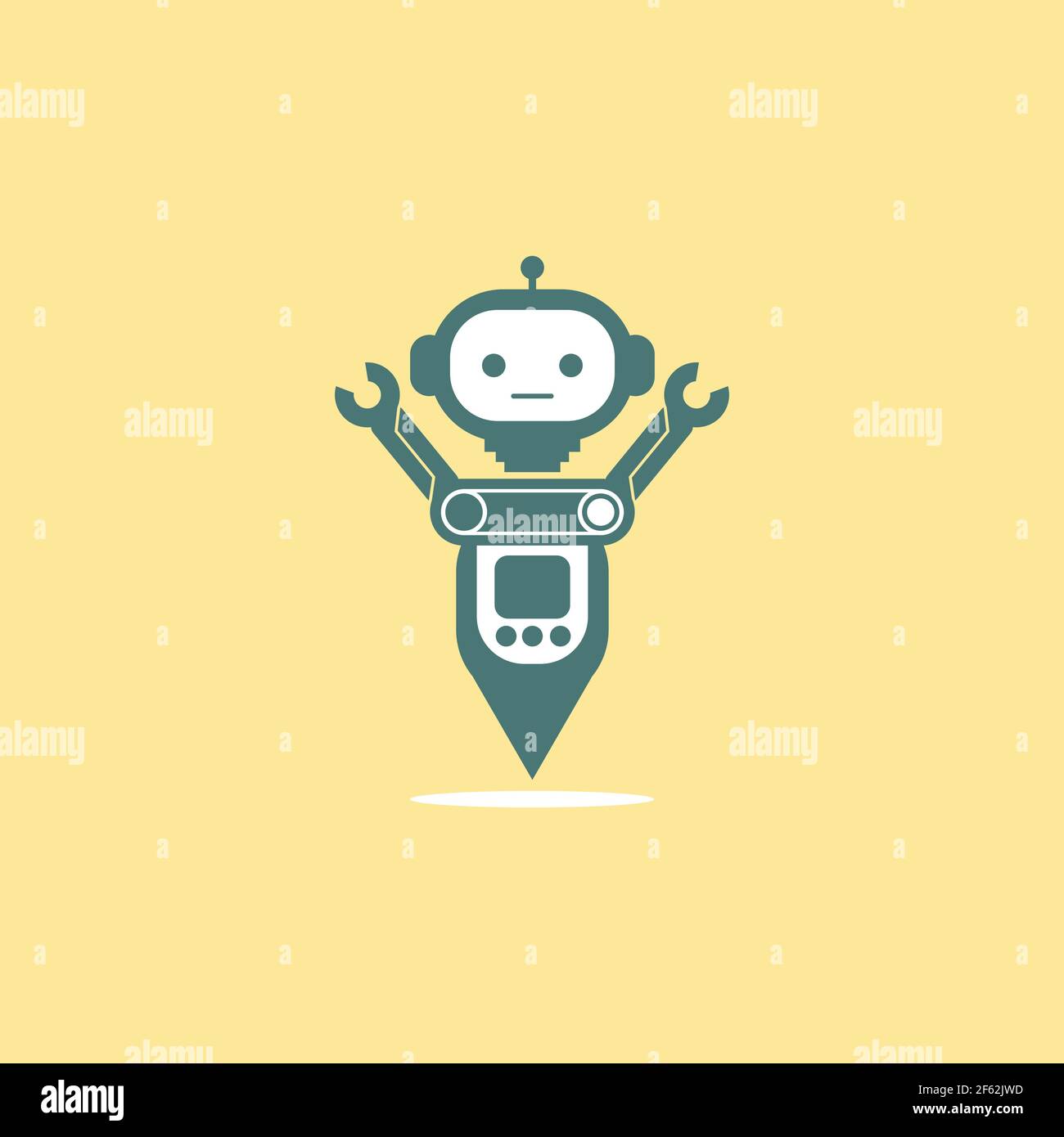metal robot flat illustration vector image Stock Vector Image & Art - Alamy