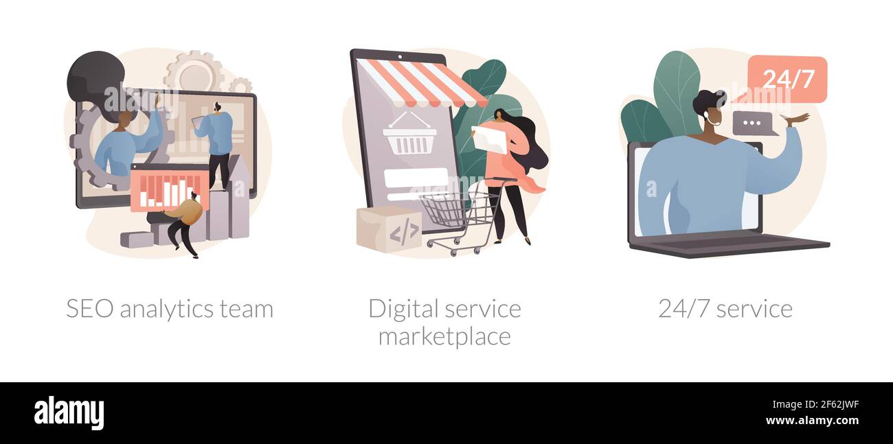 Online services abstract concept vector illustrations Stock Vector ...