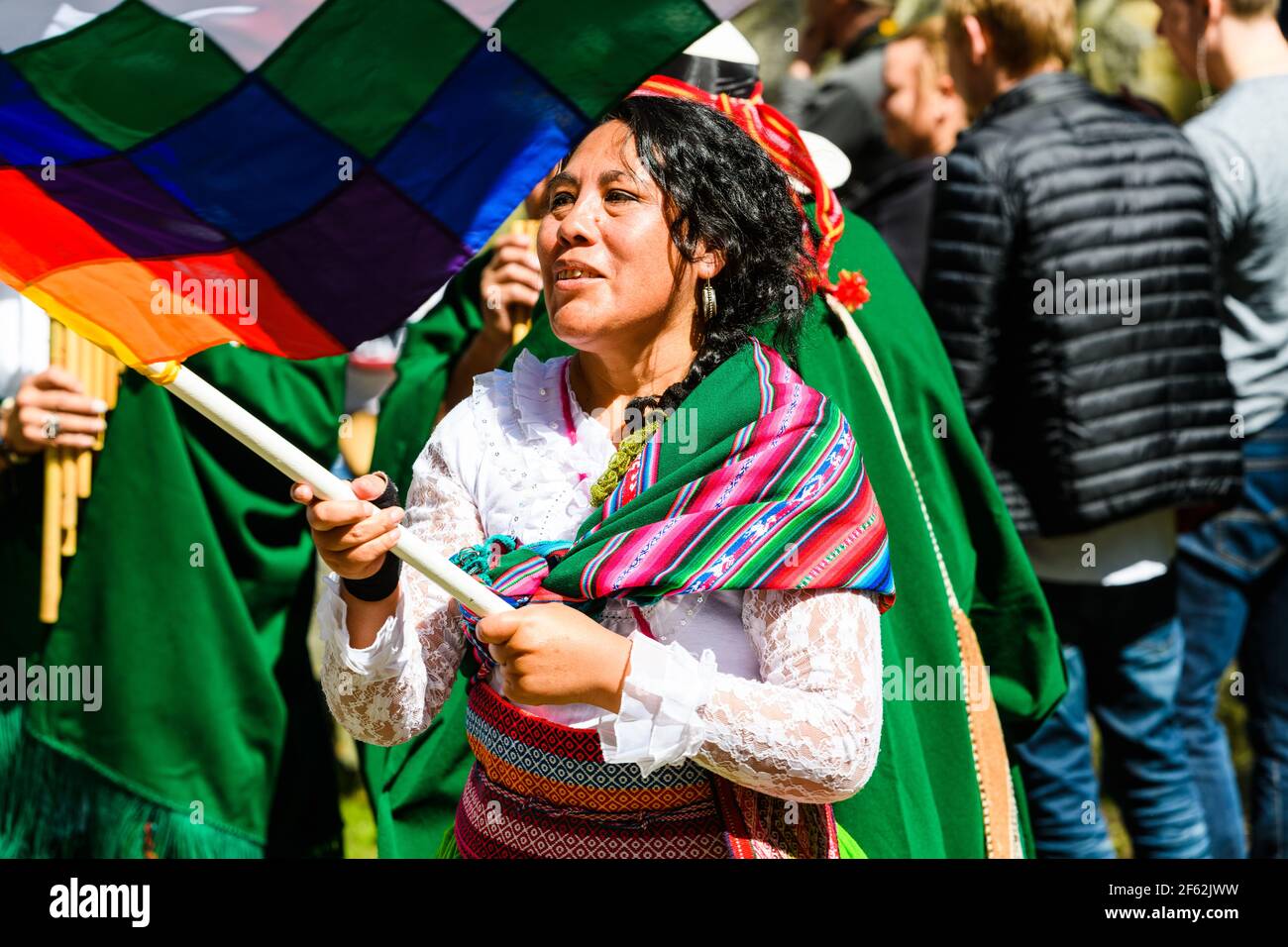 HAMMARKULLEN, SWEDEN - MAY 25, 2019: Face of a beautiful carnival queen ...