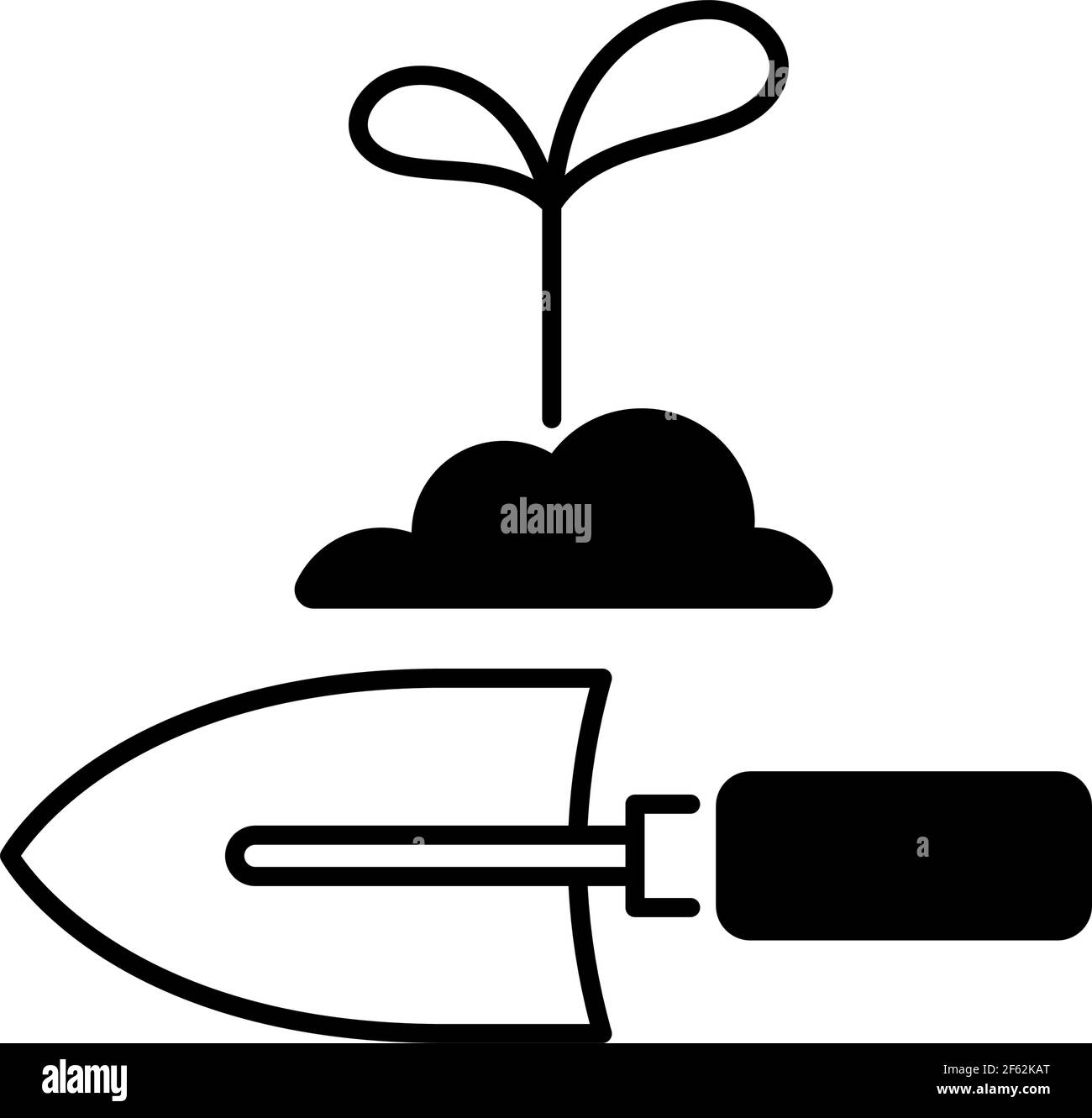 Hand trowel black linear icon Stock Vector Image & Art - Alamy