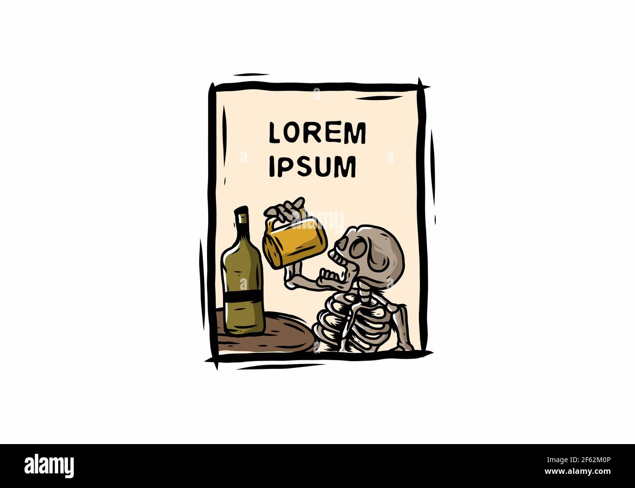 Colorful skeleton drinking illustration design Stock Vector Image & Art ...