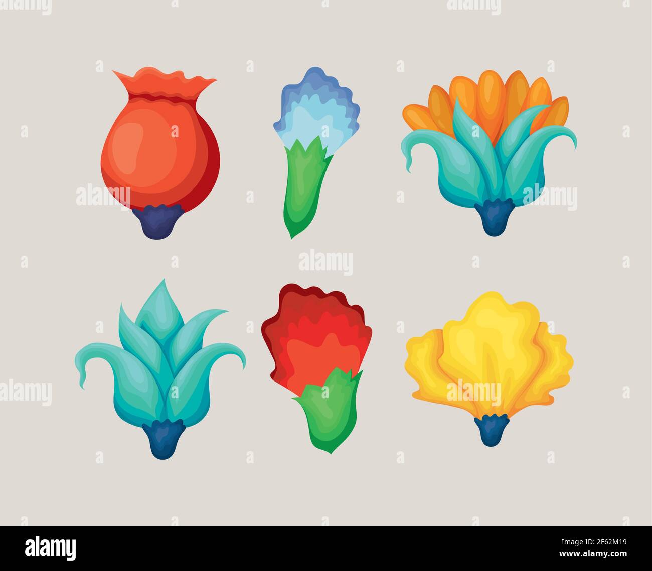 six cute flowers Stock Vector Image & Art - Alamy