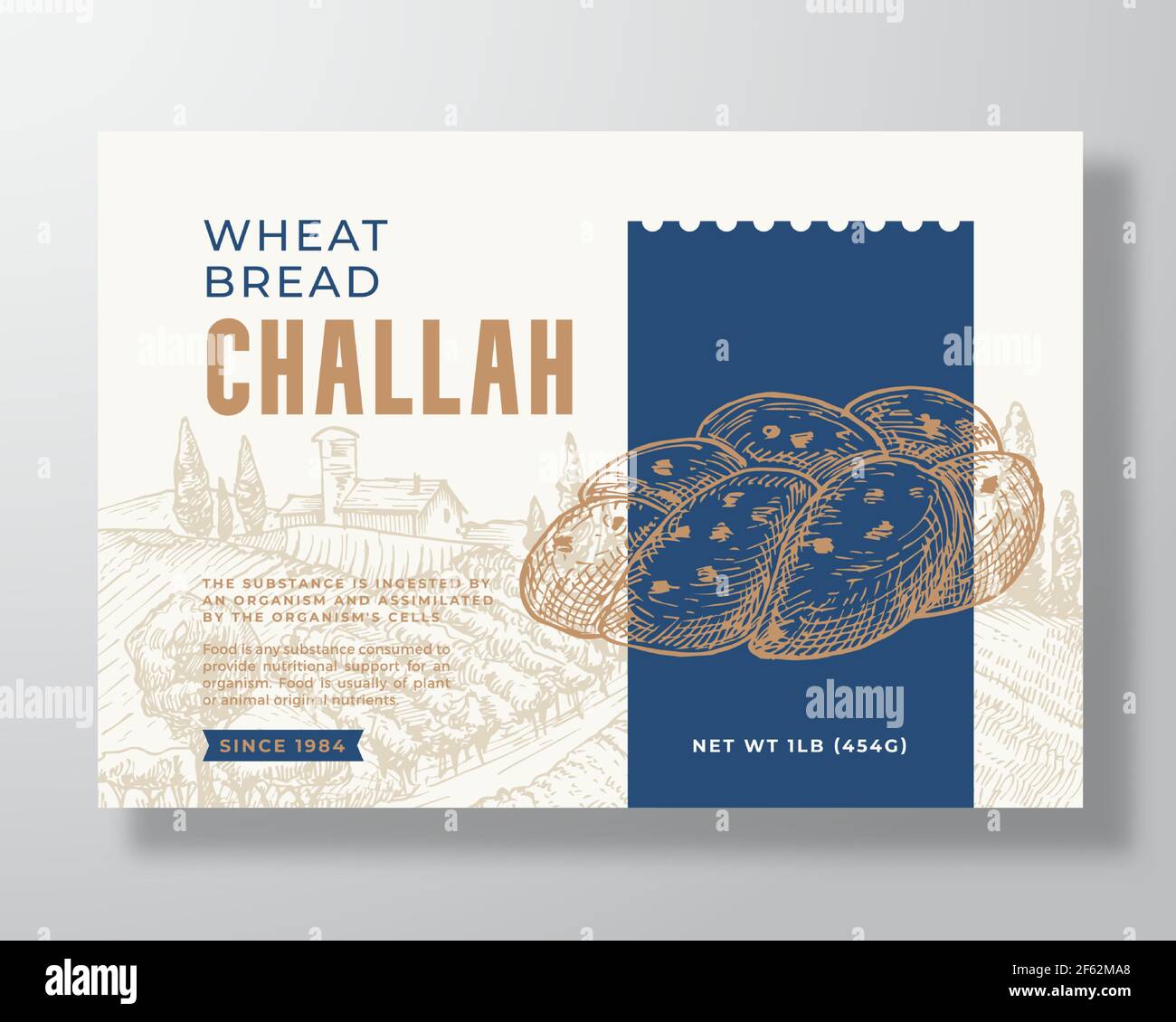 Wheat Challah Bread Label Template. Abstract Vector Packaging Design ...