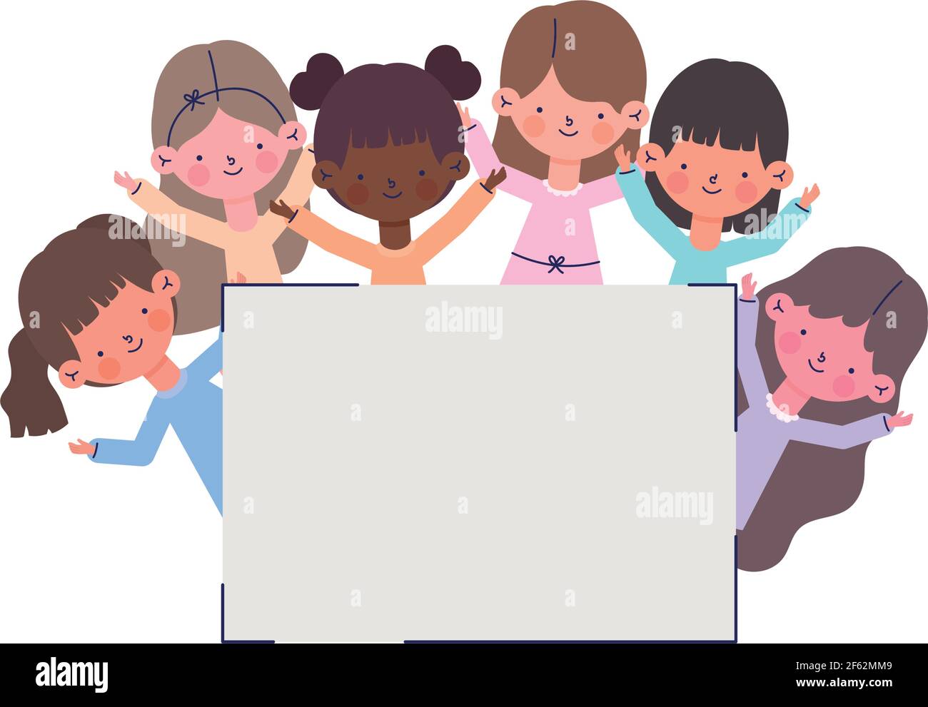happy little girls Stock Vector Image & Art - Alamy