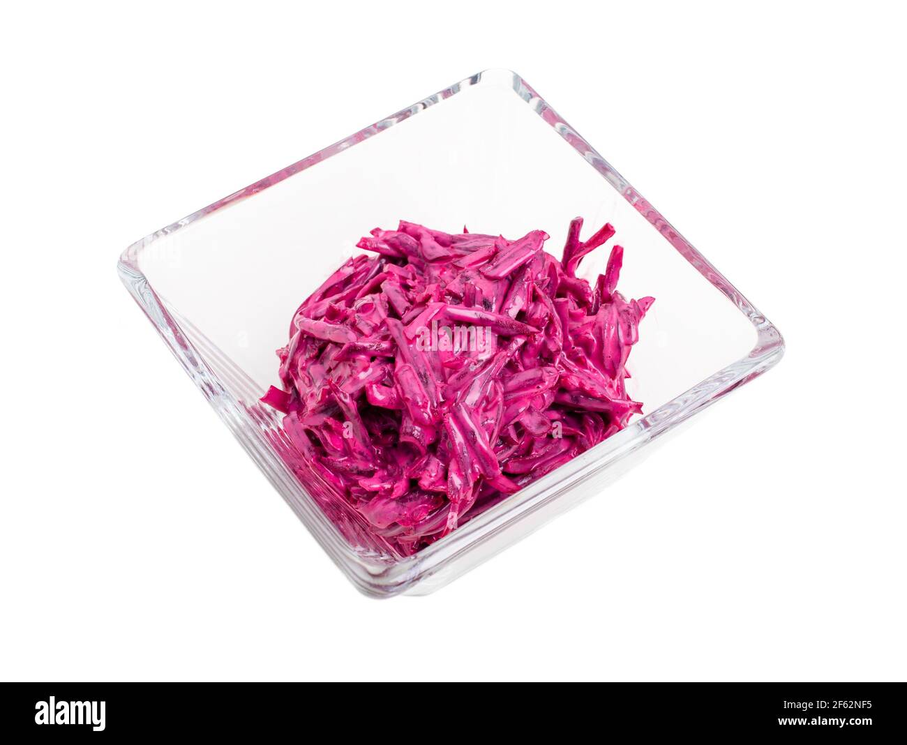 Grated beetroot with mayonnaise. Isolated on a white background Stock ...
