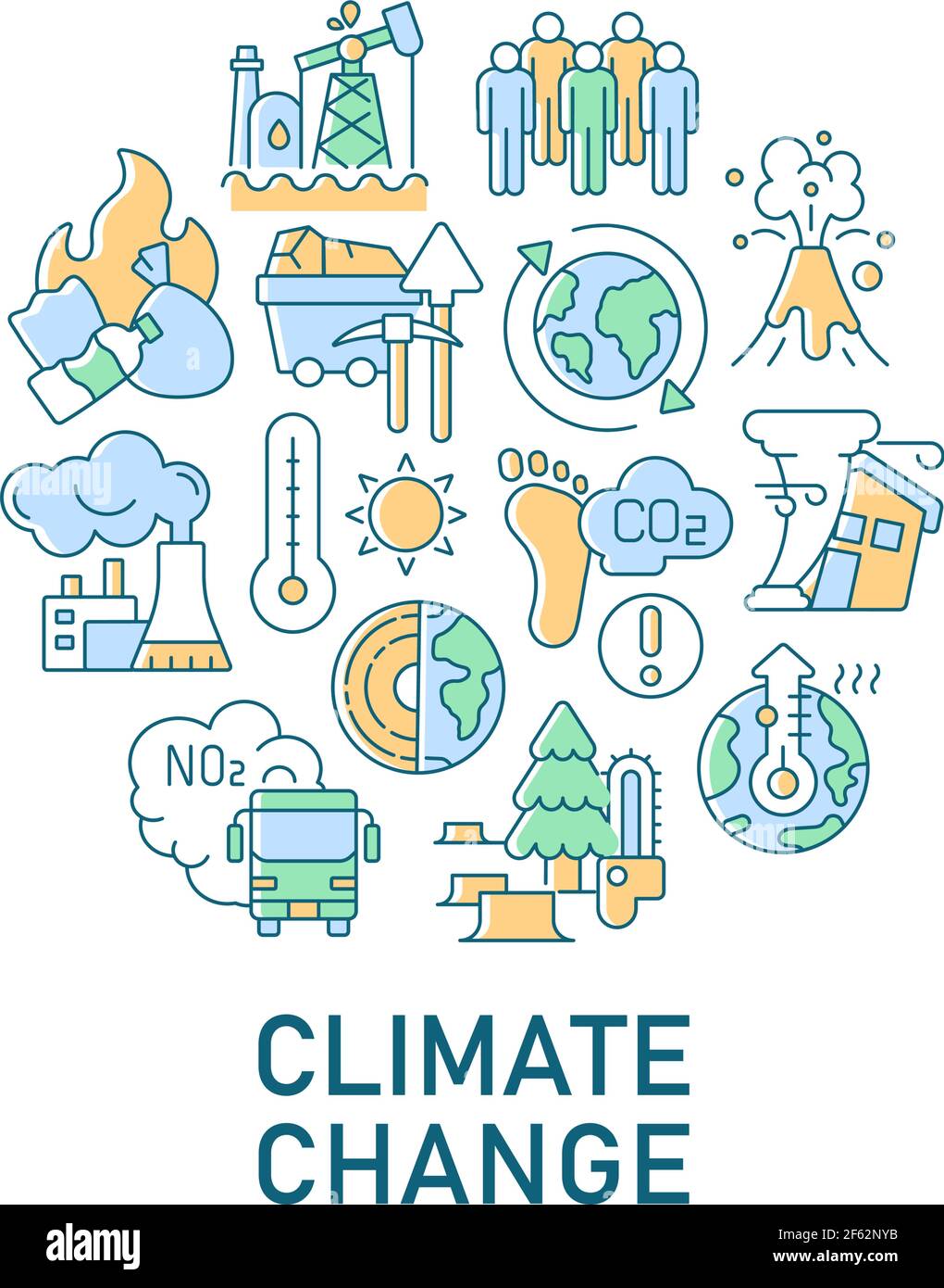 Climate change abstract color concept layout with headline Stock Vector ...