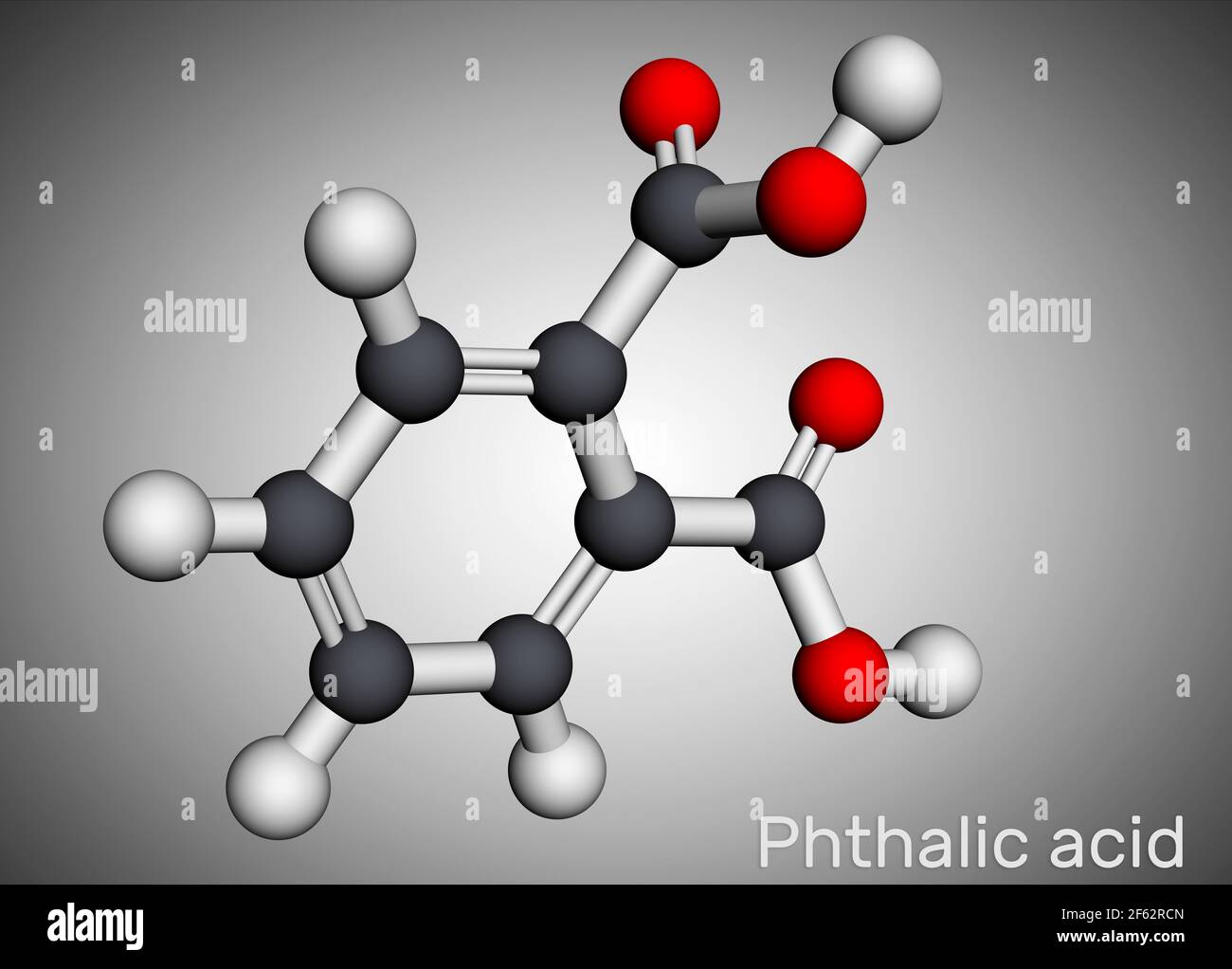 Phthalic acid, benzenedicarboxylic acid molecule. It is aromatic ...