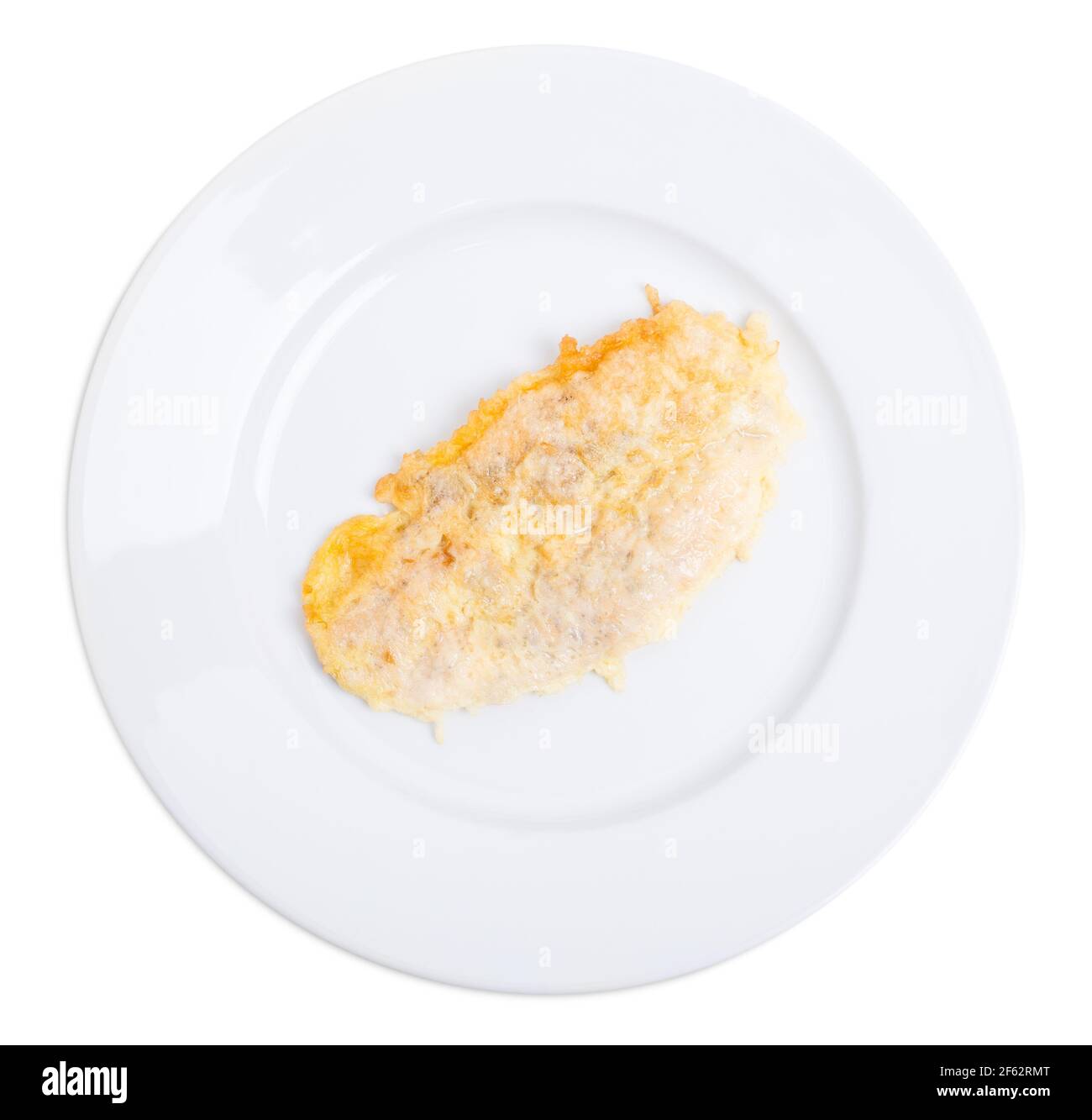 Fried battered chicken fillet. Isolated on a white background Stock ...