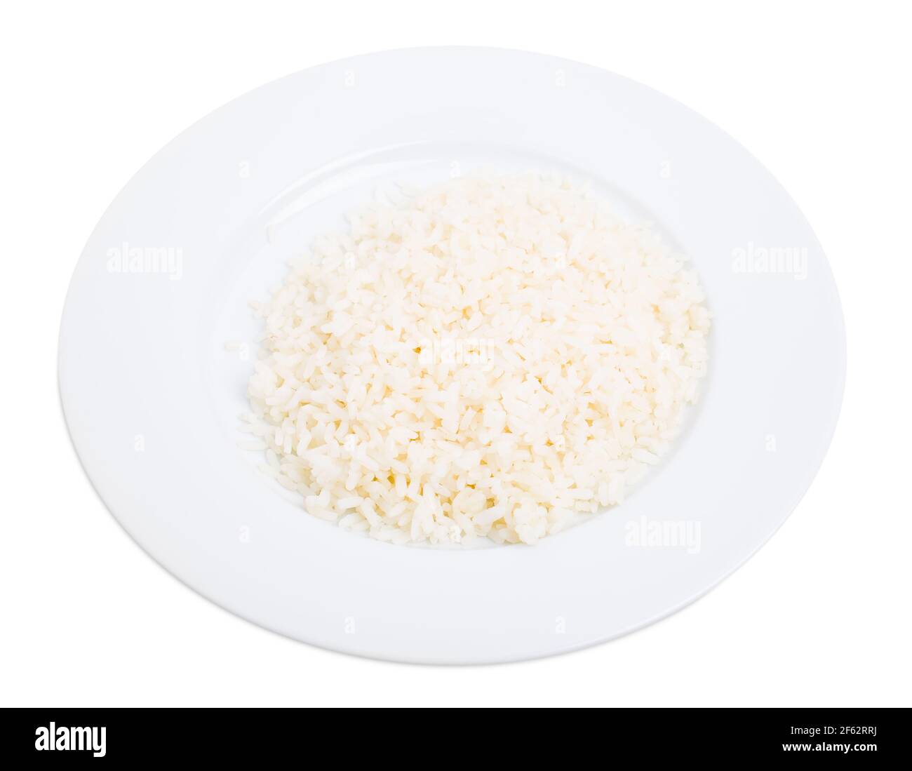 Portion of cooked rice. Isolated on a white background Stock Photo - Alamy