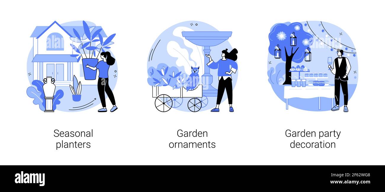 Garden accessories abstract concept vector illustrations Stock Vector ...