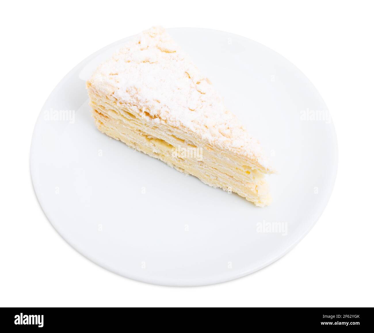 Russian Napoleon cake. Isolated on a white background Stock Photo - Alamy
