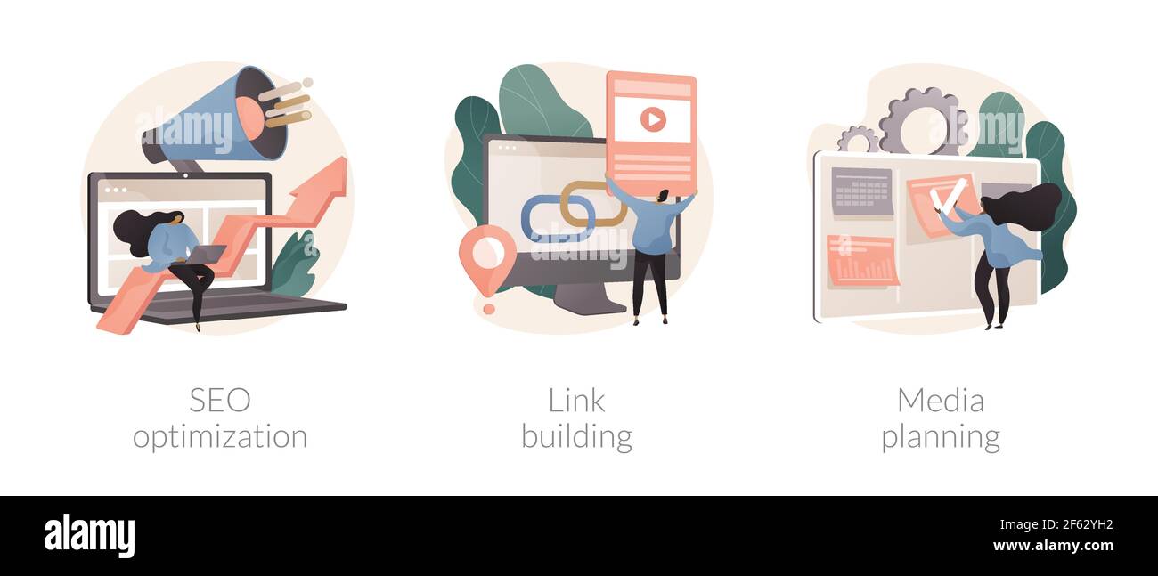 SEO strategy abstract concept vector illustrations Stock Vector Image ...