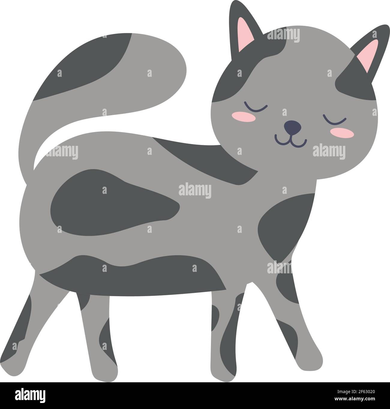 gray smiling cat Stock Vector Image & Art - Alamy