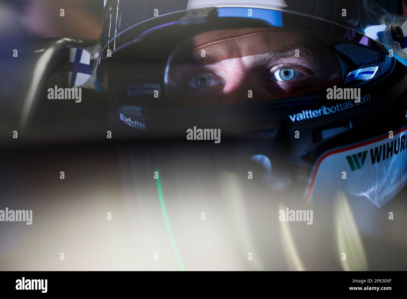 BOTTAS Valtteri (fin) Mercedes W08 Hybrid EQ Power+ team Mercedes GP, portrait garage box during ...