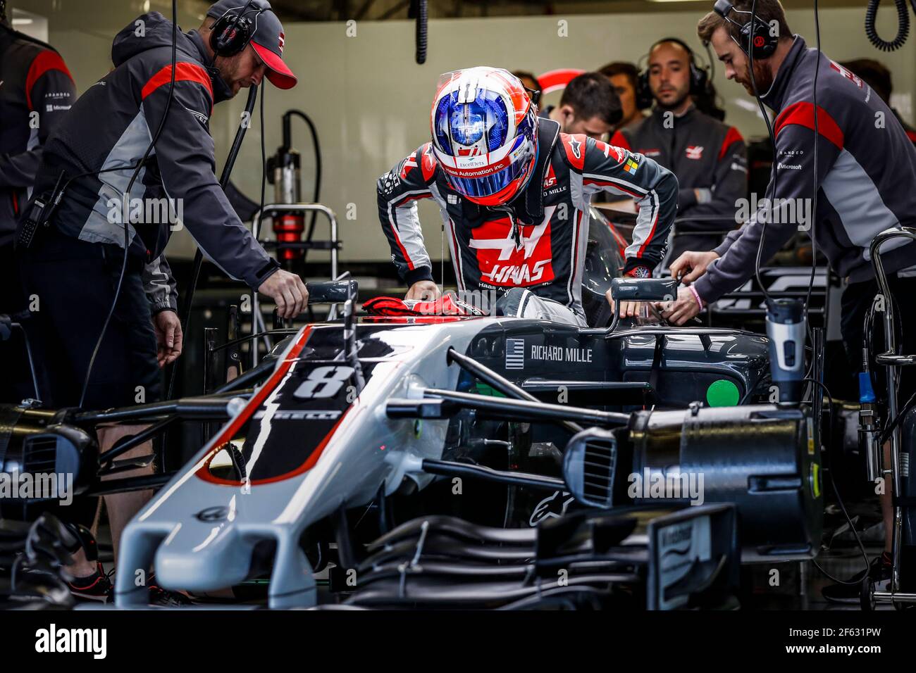 GROSJEAN Romain (fra) Haas VF-17 Ferrari Haas F1 team, portrait during ...