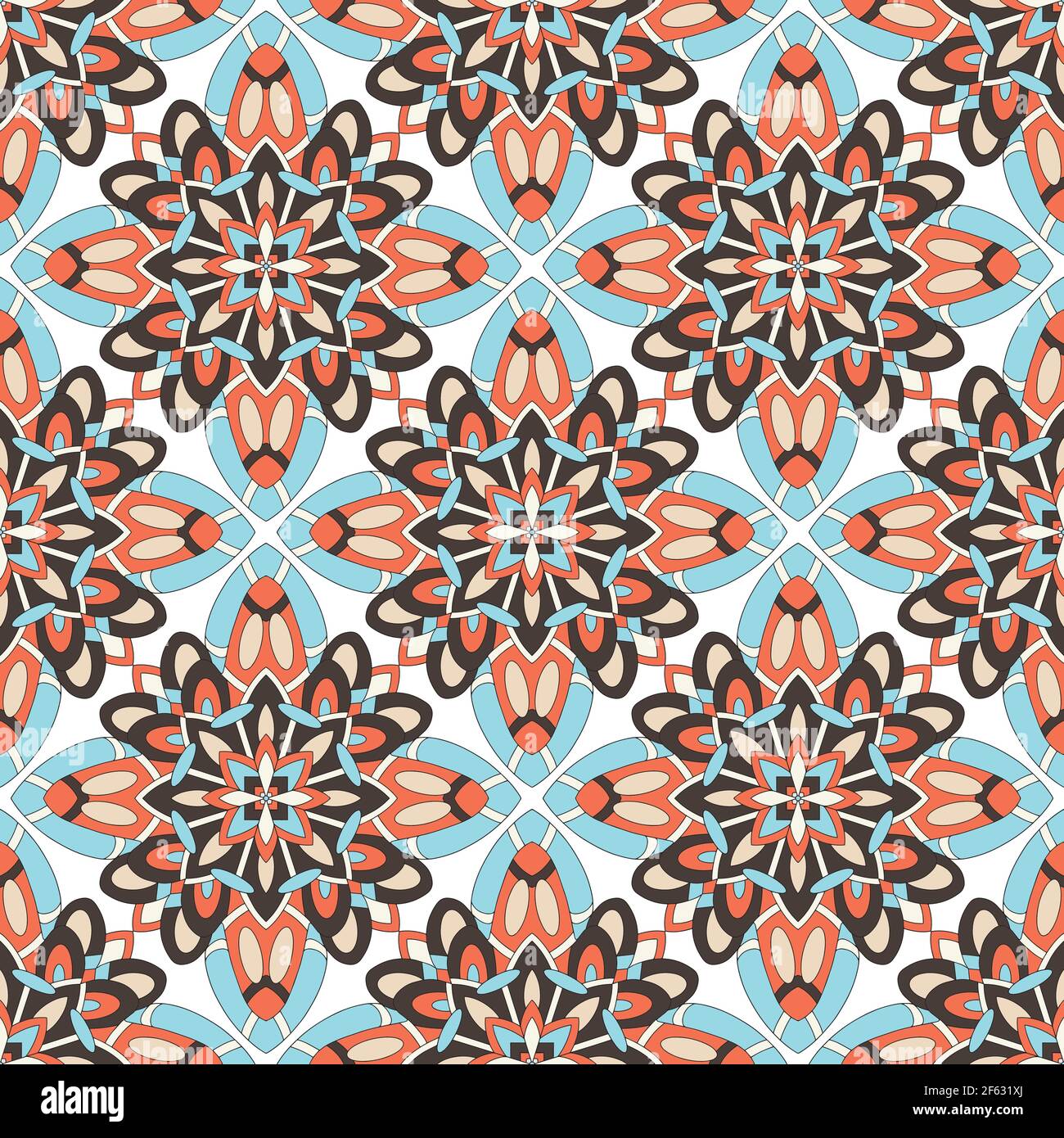 Tribal mandala pattern, outline hand drawn style Stock Vector Image ...