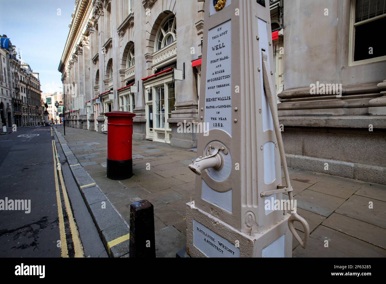 City of London England UK March 2021 The site of a WELL originating ...