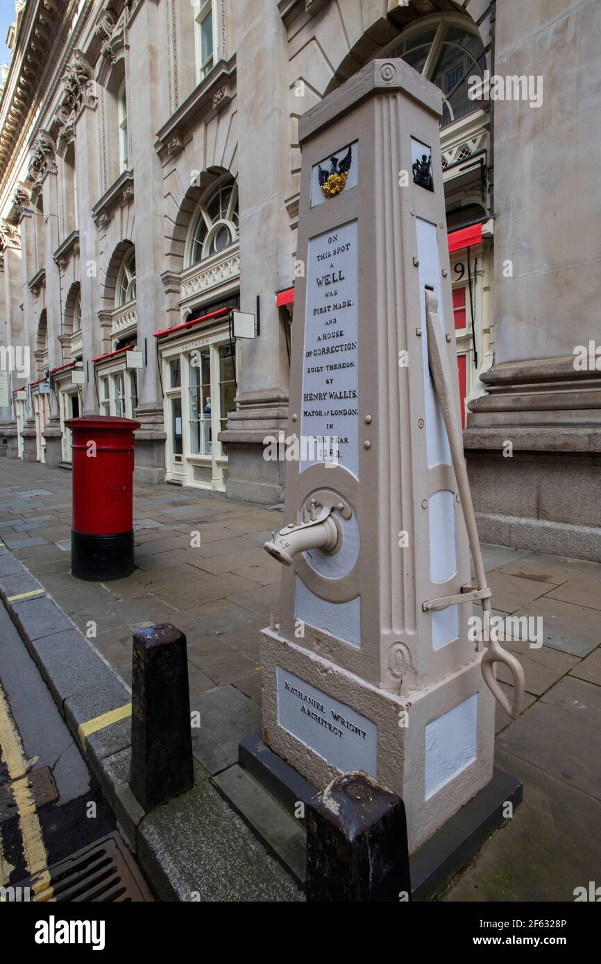City of London England UK March 2021 The site of a WELL originating ...