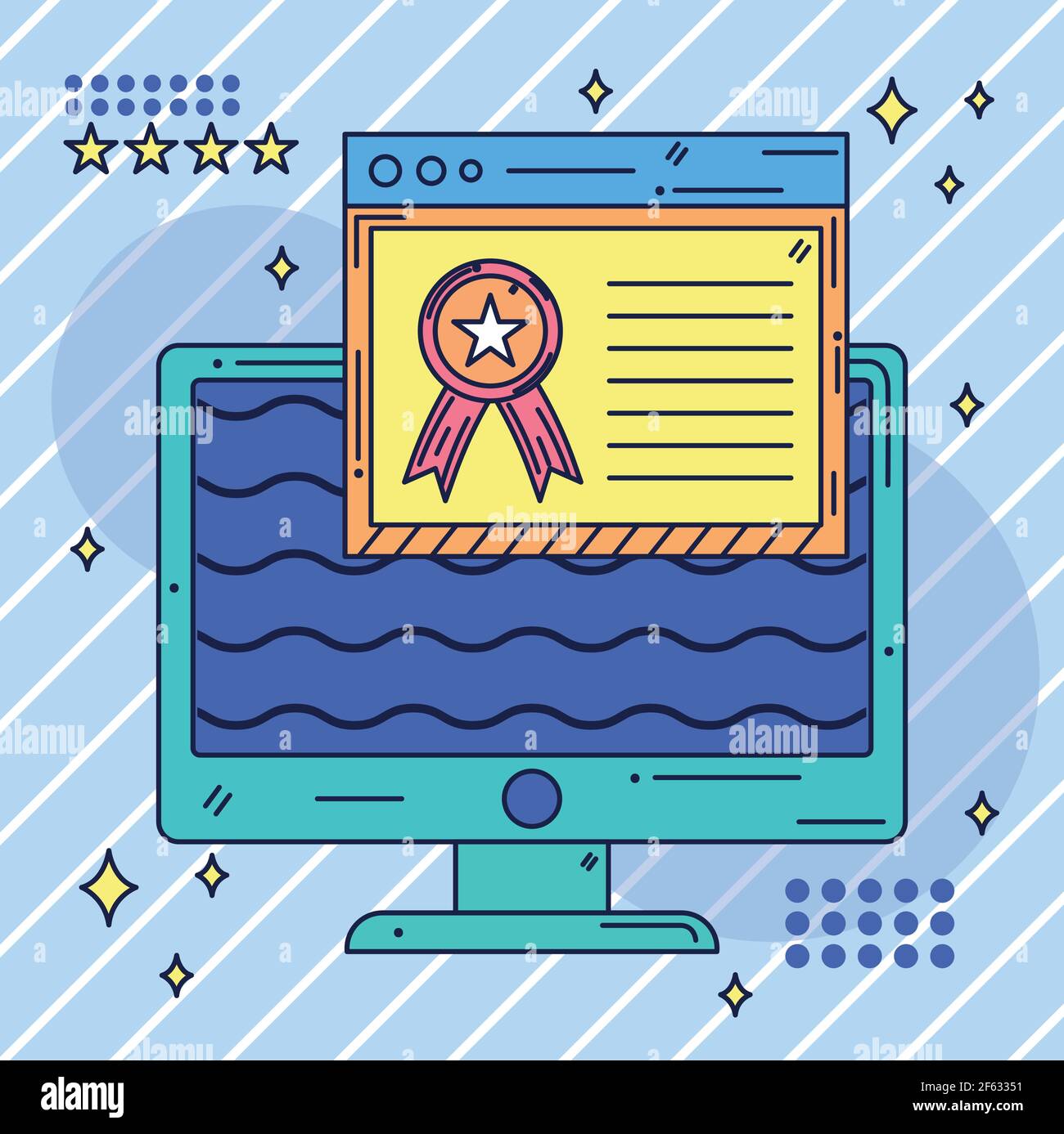 certificate and computer Stock Vector Image & Art - Alamy