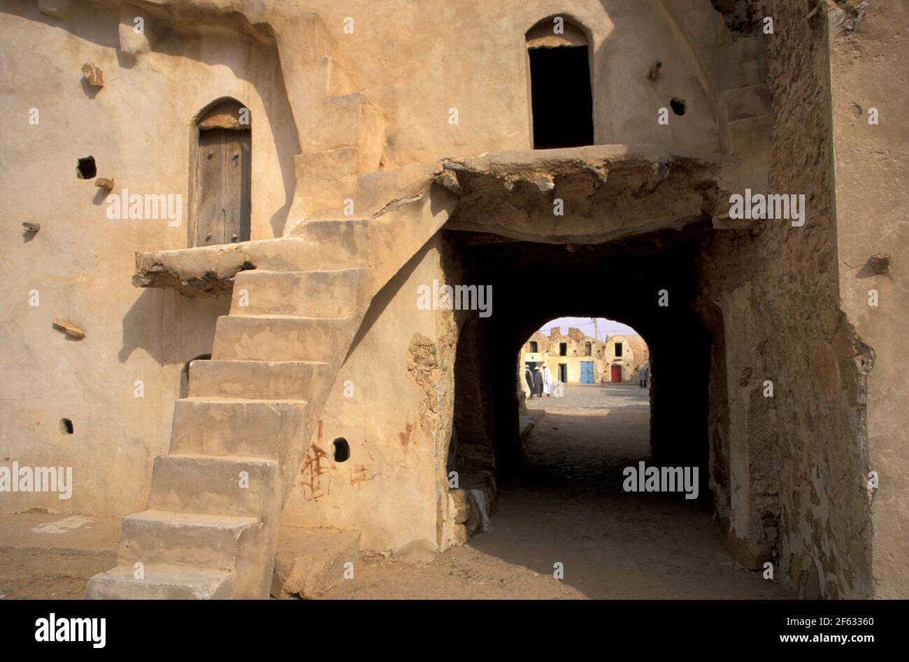 Ksar Ouled Soltane, fortified granary, Tataouine district Tunisia Stock ...