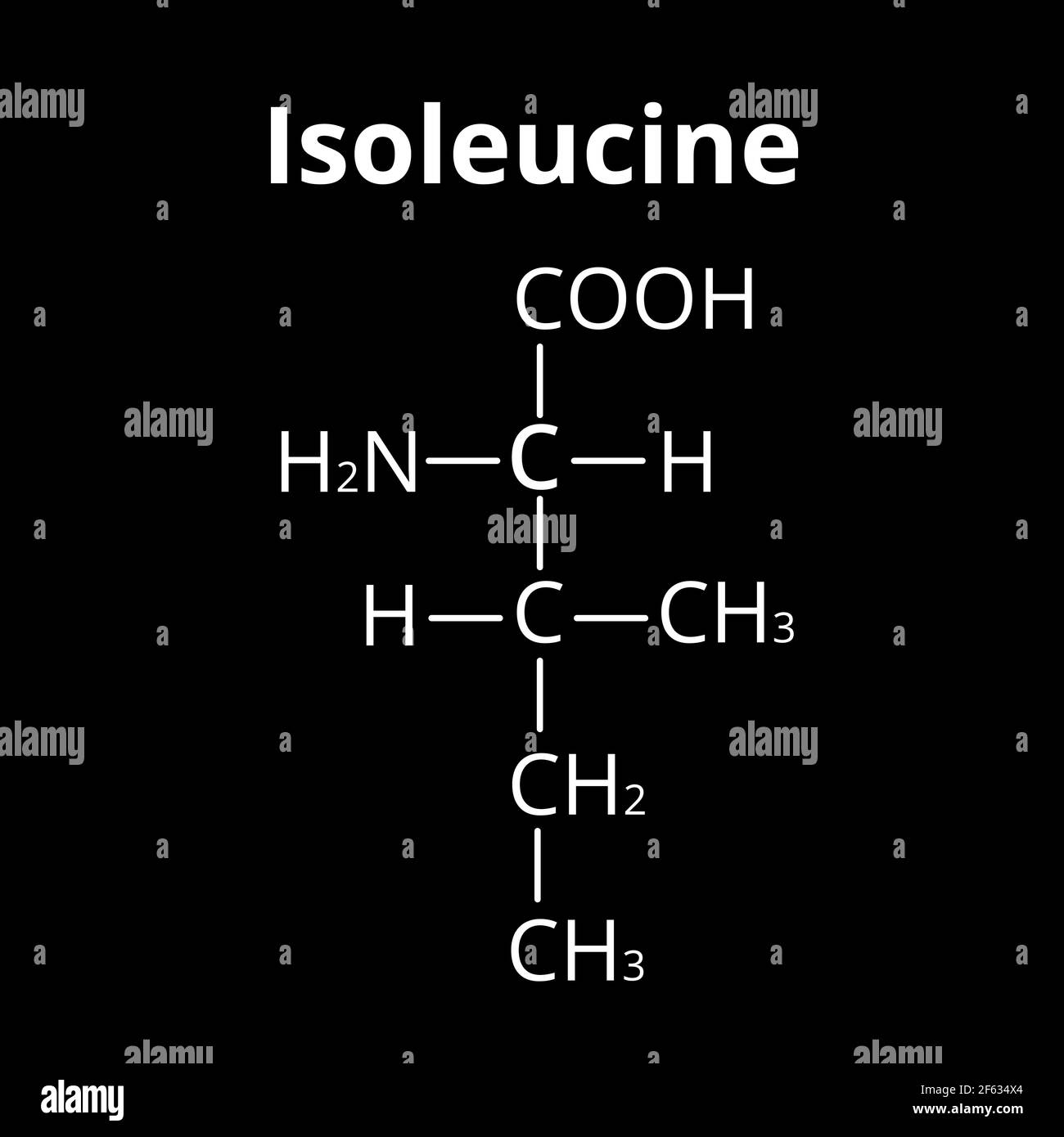 Isoleucine amino acid. Chemical molecular formula isoleucine amino acid ...