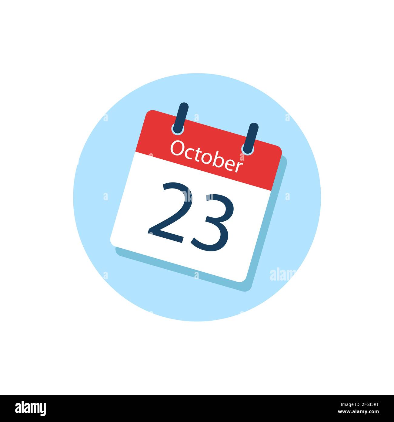 White daily calendar Icon October in a Flat Design style. Easy to edit ...