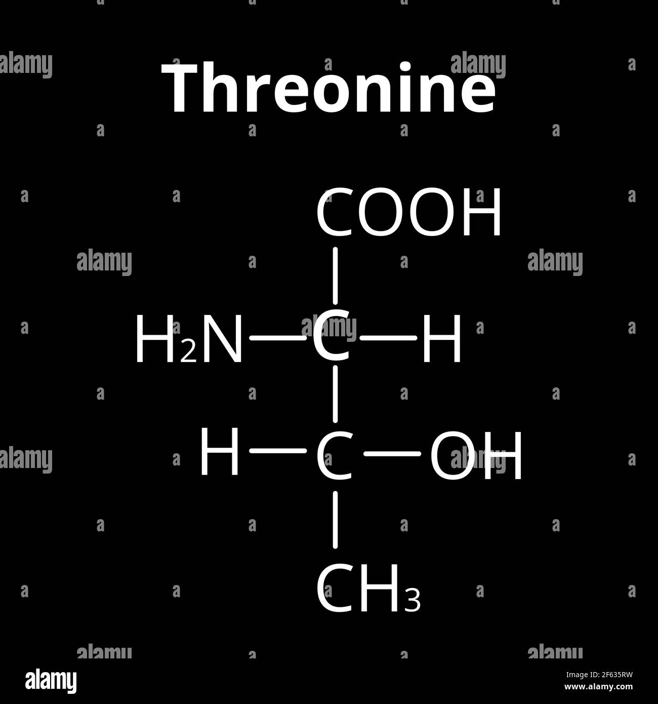 Threonine is an amino acid. Chemical molecular formula of threonine ...
