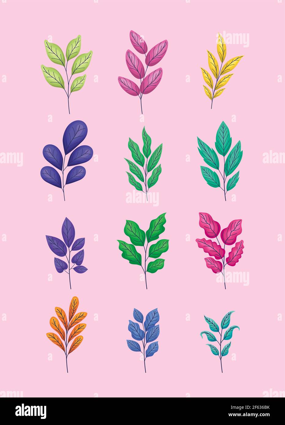 cute leaves set Stock Vector Image & Art - Alamy