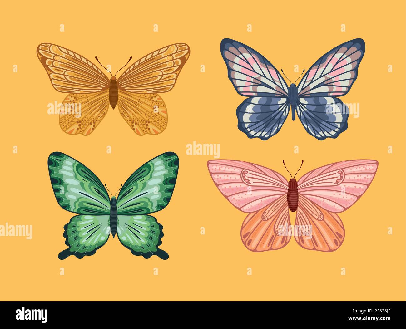Four wings insect Stock Vector Images - Alamy