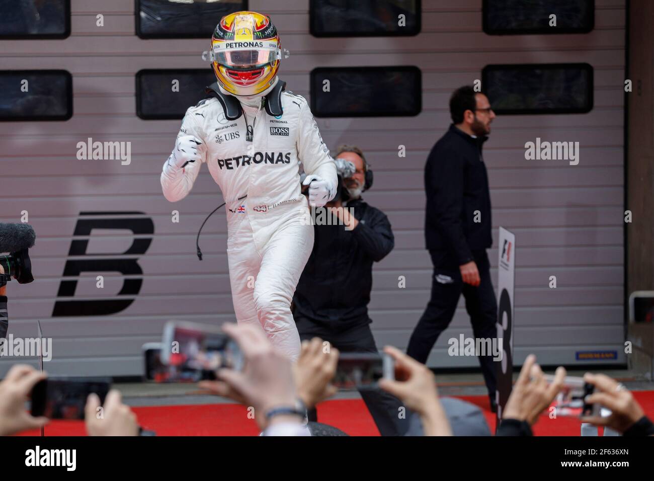 HAMILTON Lewis (gbr) Mercedes W08 Hybrid EQ Power+ team Mercedes GP ambiance portrait podium ...