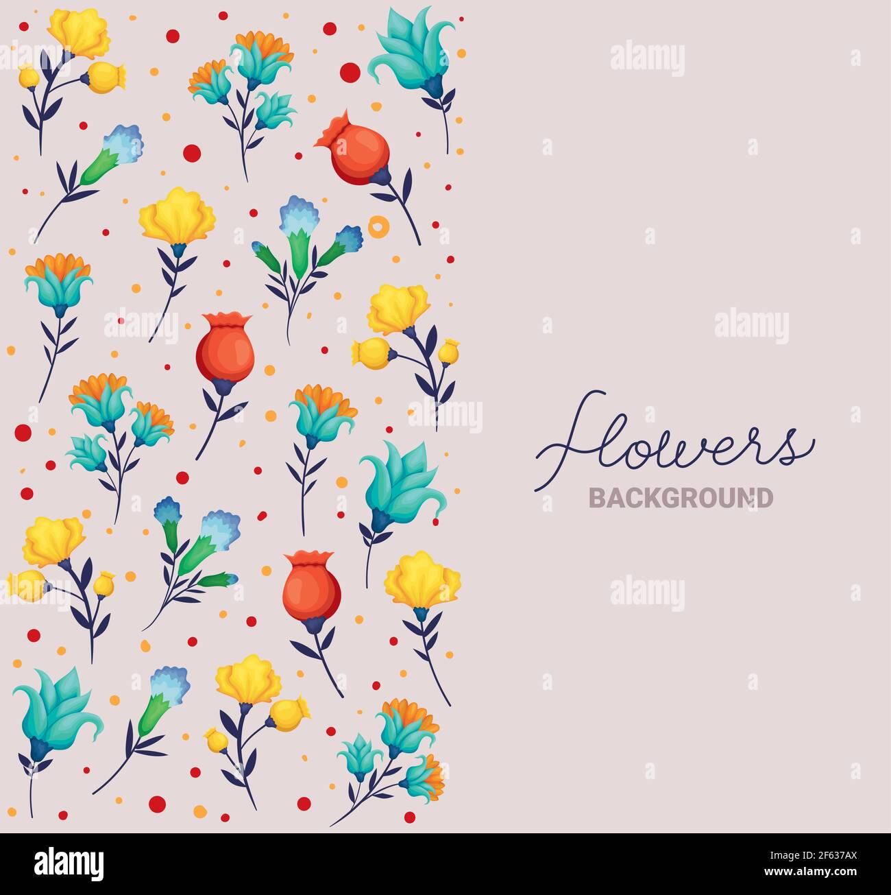 flowers background lettering Stock Vector Image & Art - Alamy