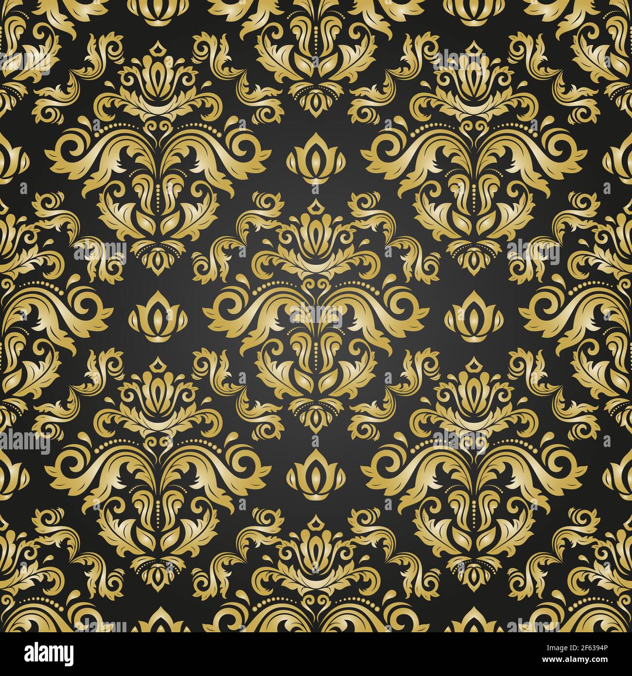 Classic Seamless Black and Golden Pattern Stock Photo - Alamy