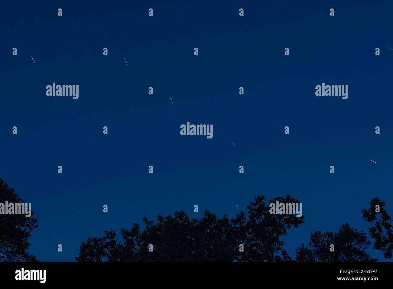 Beautiful view of defocus of falling stars in the night sky Stock Photo ...
