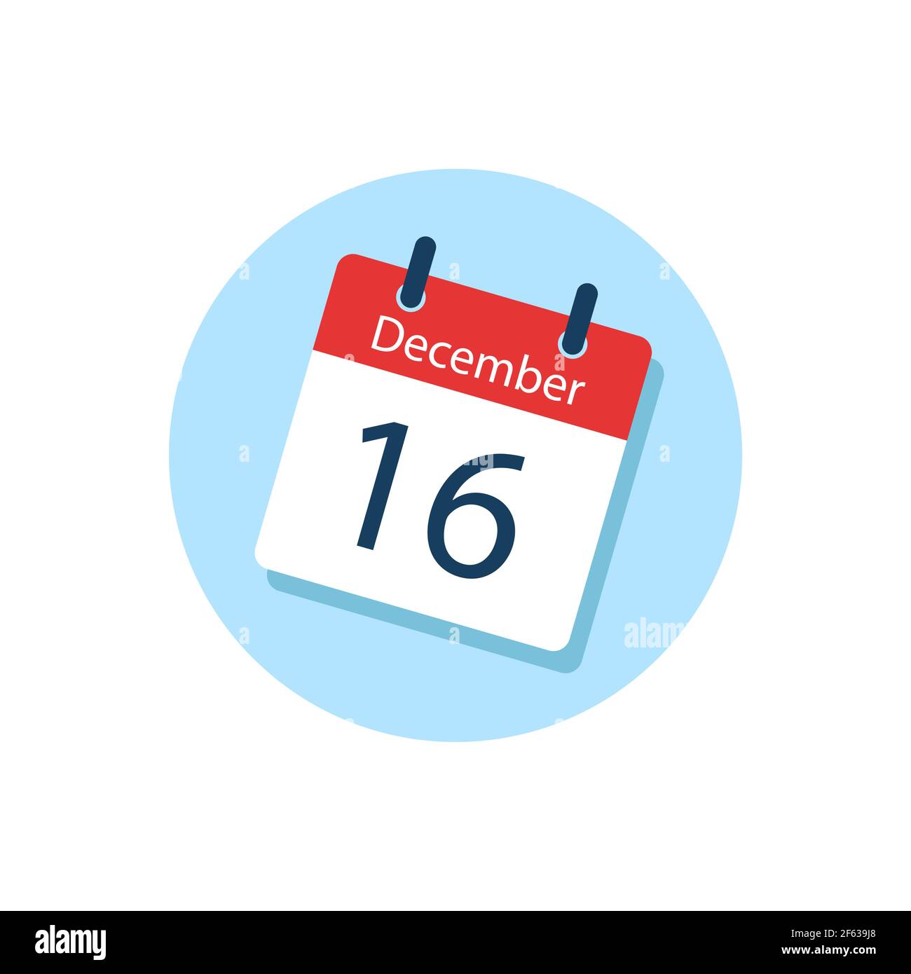 White daily calendar Icon December in a Flat Design style. Easy to edit ...