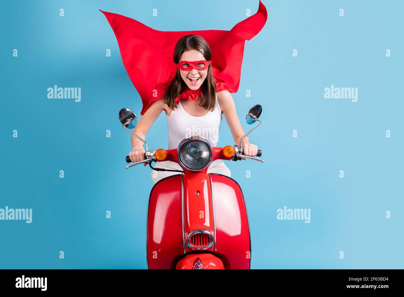 Lady on moped hi-res stock photography and images - Alamy