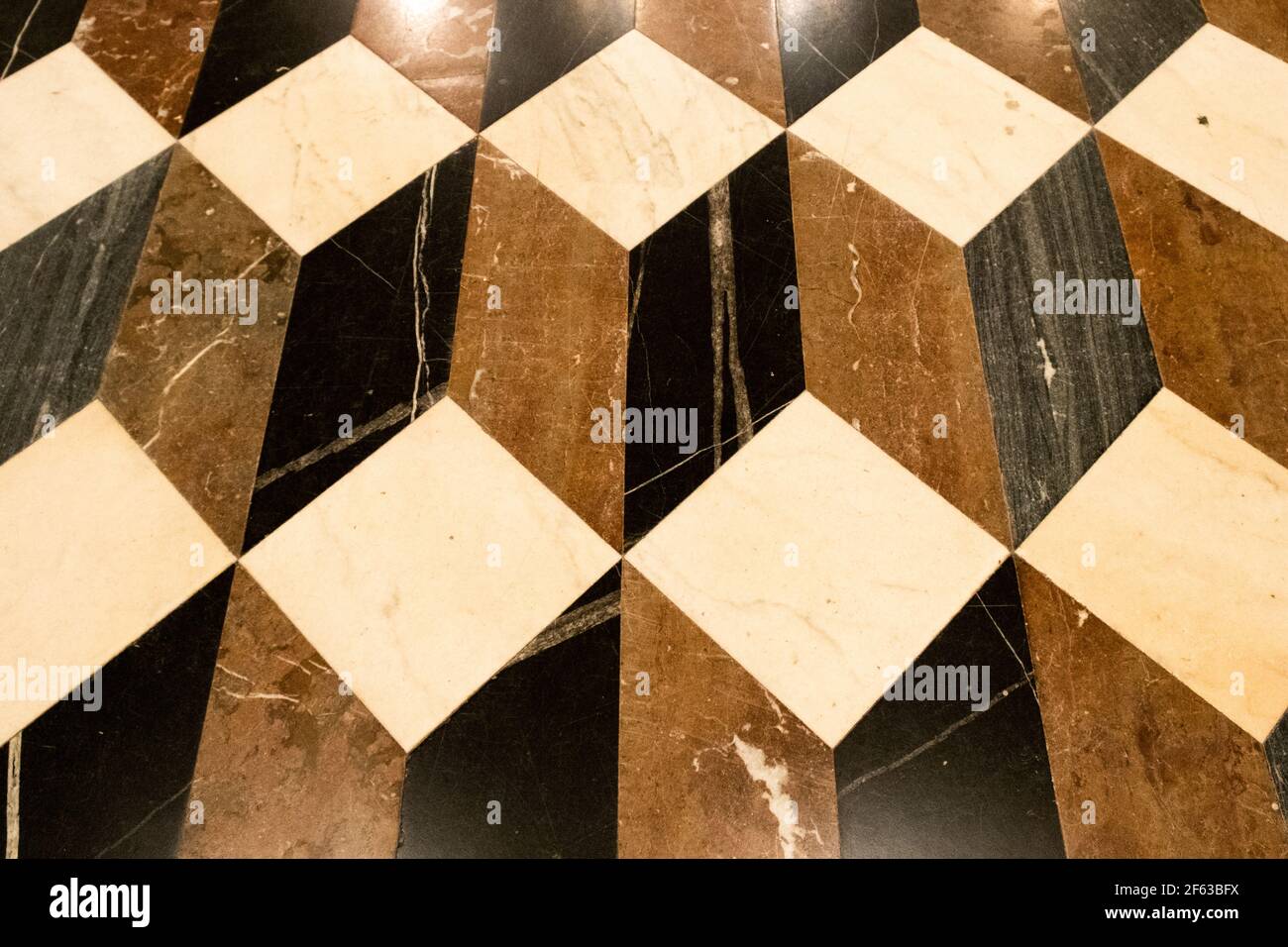 Brown, black, light rhombic texture on the floor. Rhombic slab Stock ...