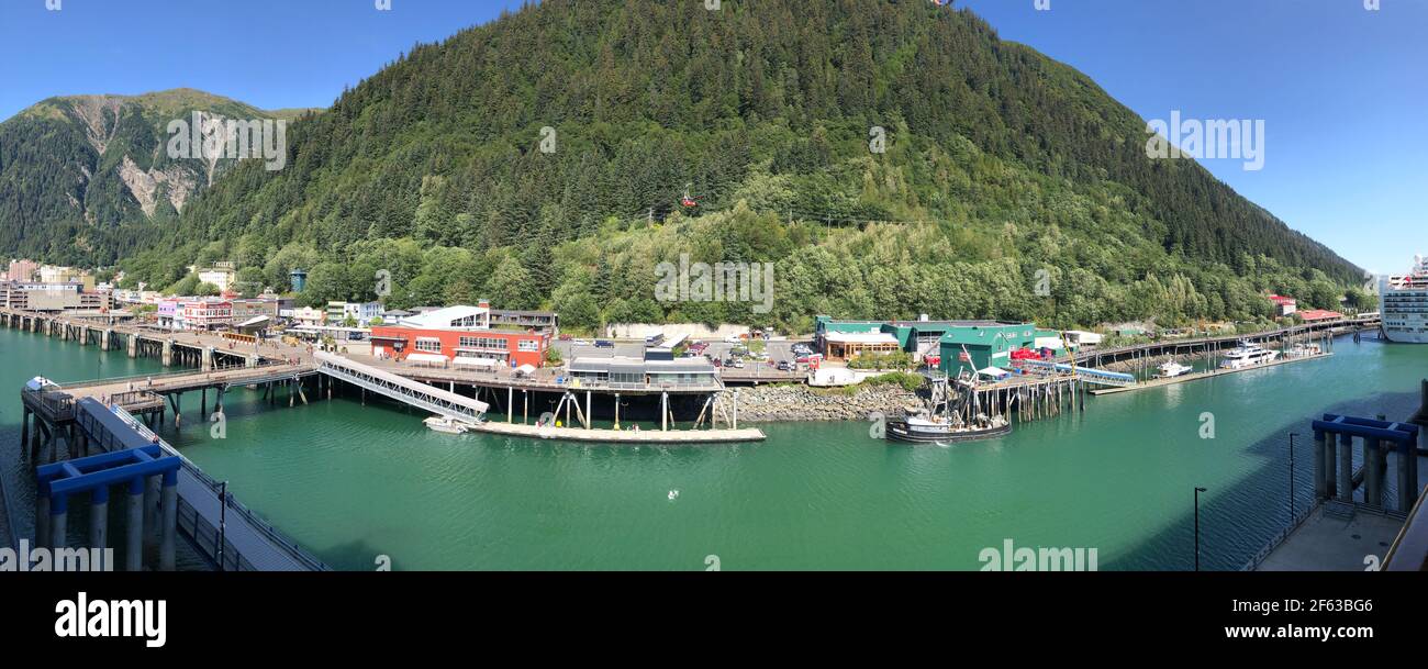 View of the Juneau Alaska Cruise Ship port and tourist center Stock ...