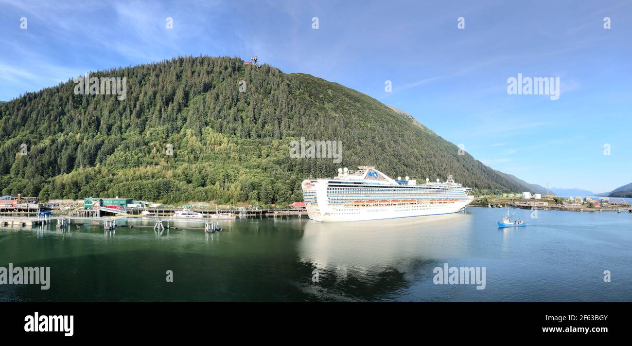 View of the Juneau Alaska Cruise Ship port and tourist center Stock ...