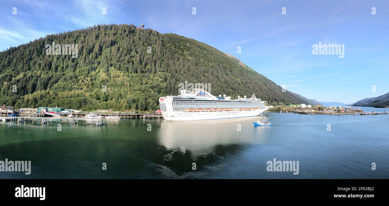 View of the Juneau Alaska Cruise Ship port and tourist center Stock ...