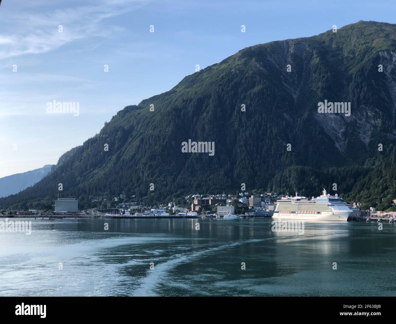 View of the Juneau Alaska Cruise Ship port and tourist center Stock ...