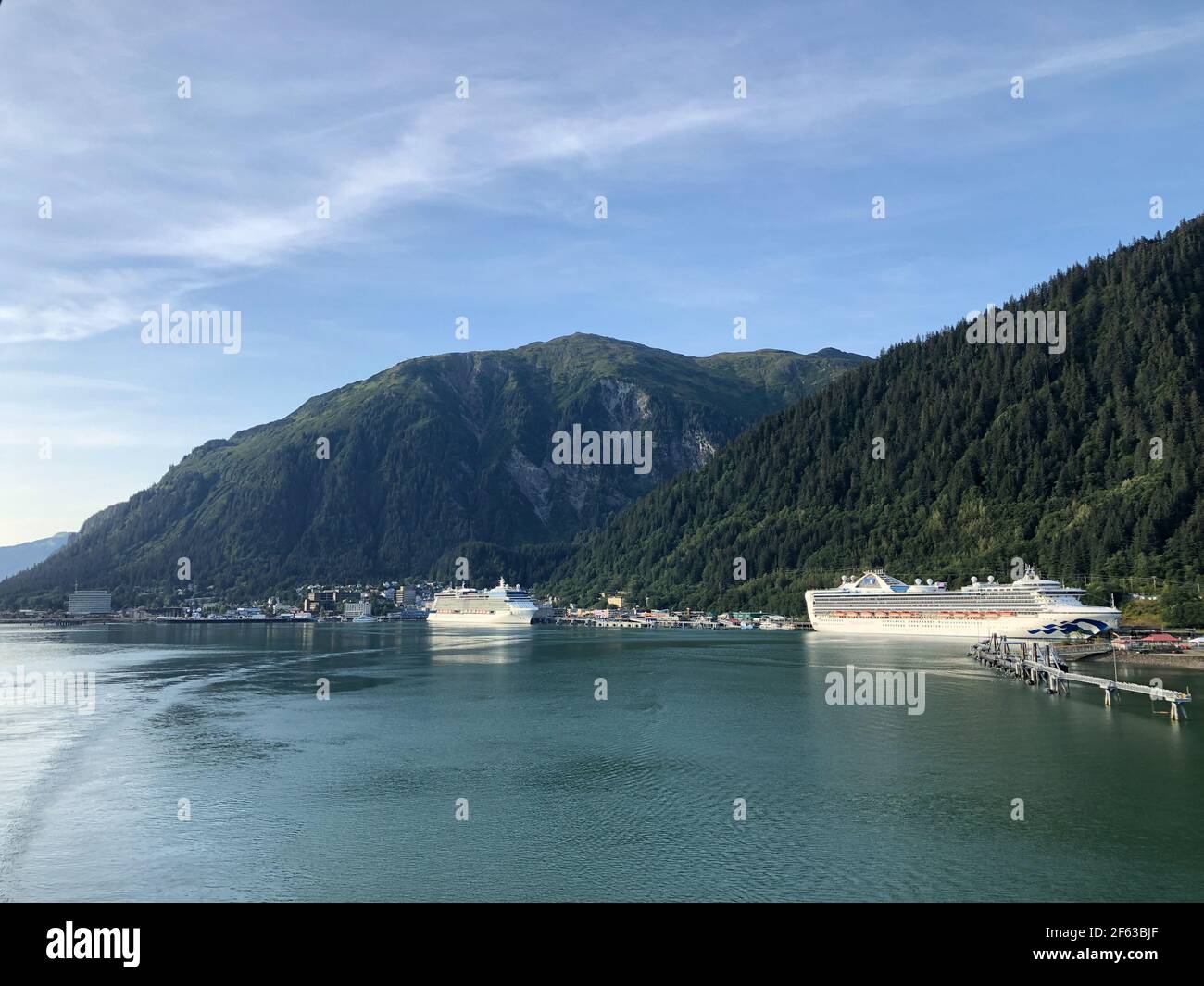 View of the Juneau Alaska Cruise Ship port and tourist center Stock ...