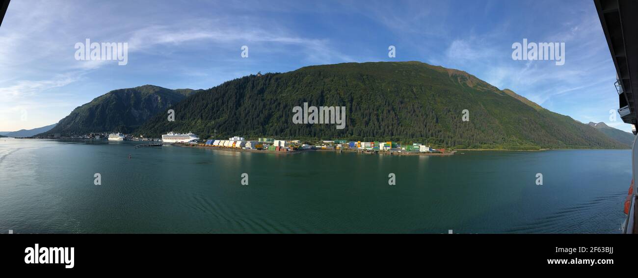 View of the Juneau Alaska Cruise Ship port and tourist center Stock ...