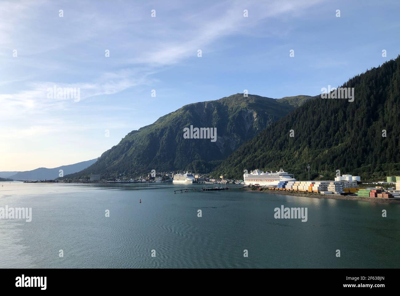 View of the Juneau Alaska Cruise Ship port and tourist center Stock ...