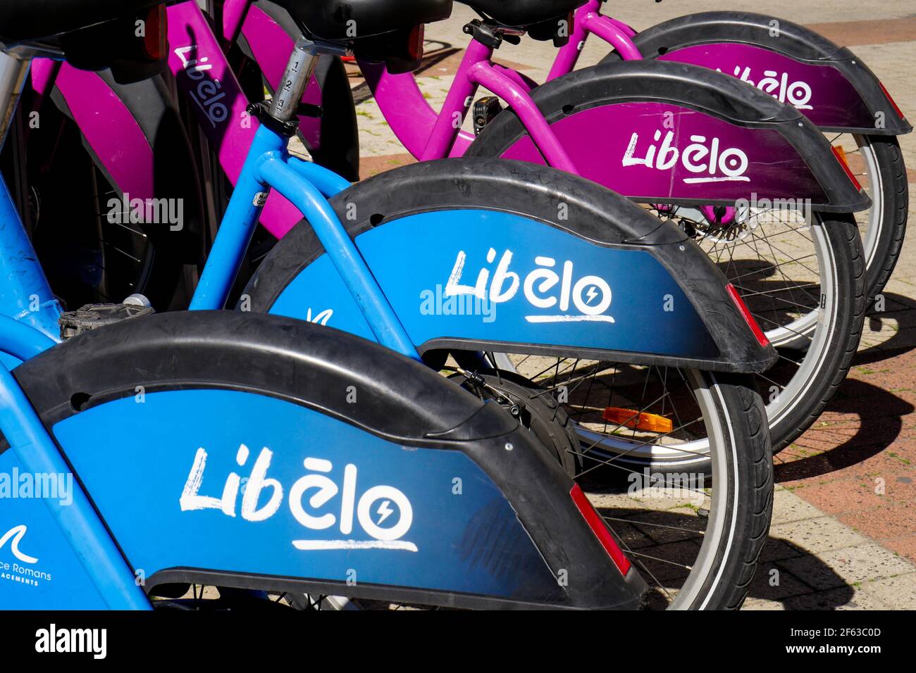 Libelo rent a bike station, Valence, Drome, France Stock Photo - Alamy