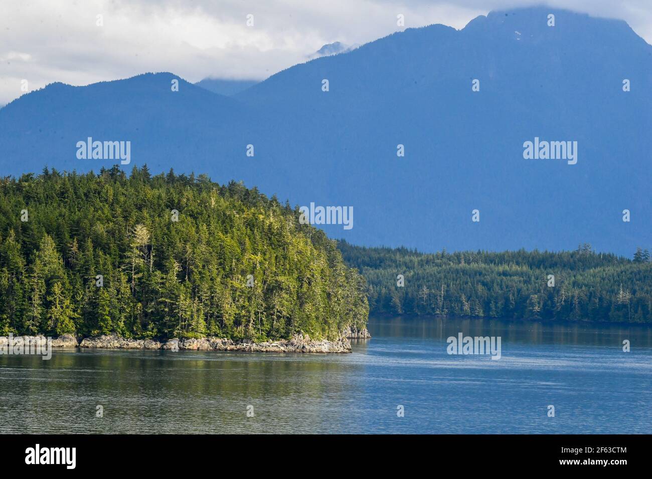 Scenic view of the Inside Passage, BRITISH COLUMBIA, CANADA, August 10 ...